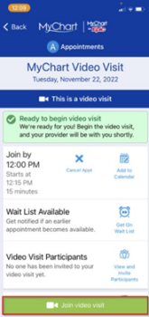 MyChart Video Visit How-To - Saint Francis Healthcare System